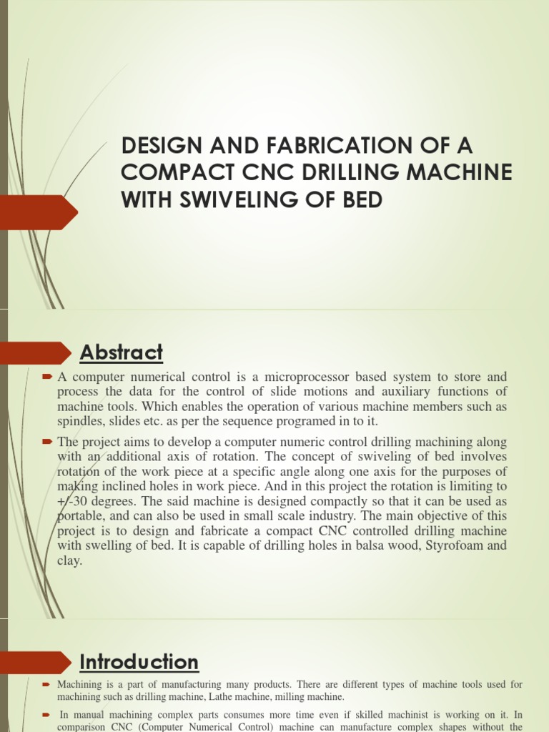 CNC Drilling With Swivelling of Bed | PDF | Numerical Control | Drilling