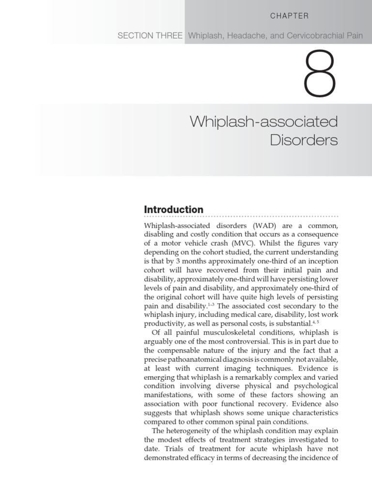 Whiplash Associated Disorders | PDF | Pain | Medical Specialties