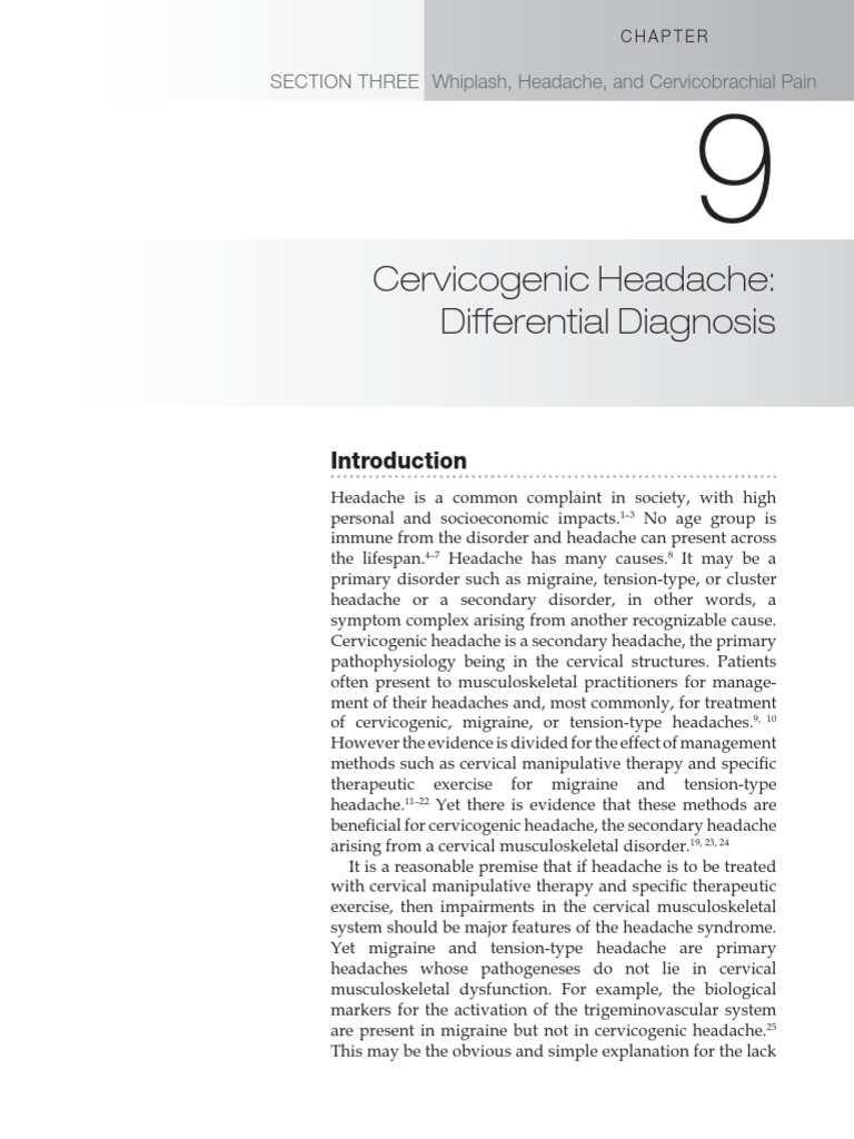 Cervicogenic Headache Differential Diagnosis | PDF | Headache | Migraine