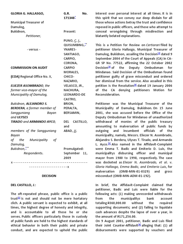 DEL CASTILLO Cases Sept. 11, 2009 - January 10, 2010 | PDF | Cheque ...