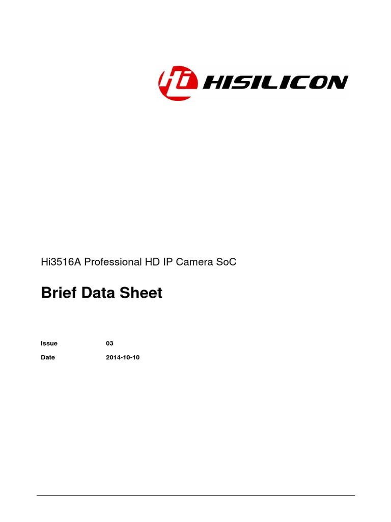 Hi3516A Professional HD IP Camera SoC Brief Data Sheet | PDF | Flash ...