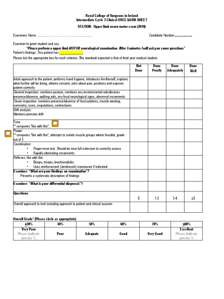 Please Perform A Upper Limb MOTOR Neurological Examination. After 5 ...