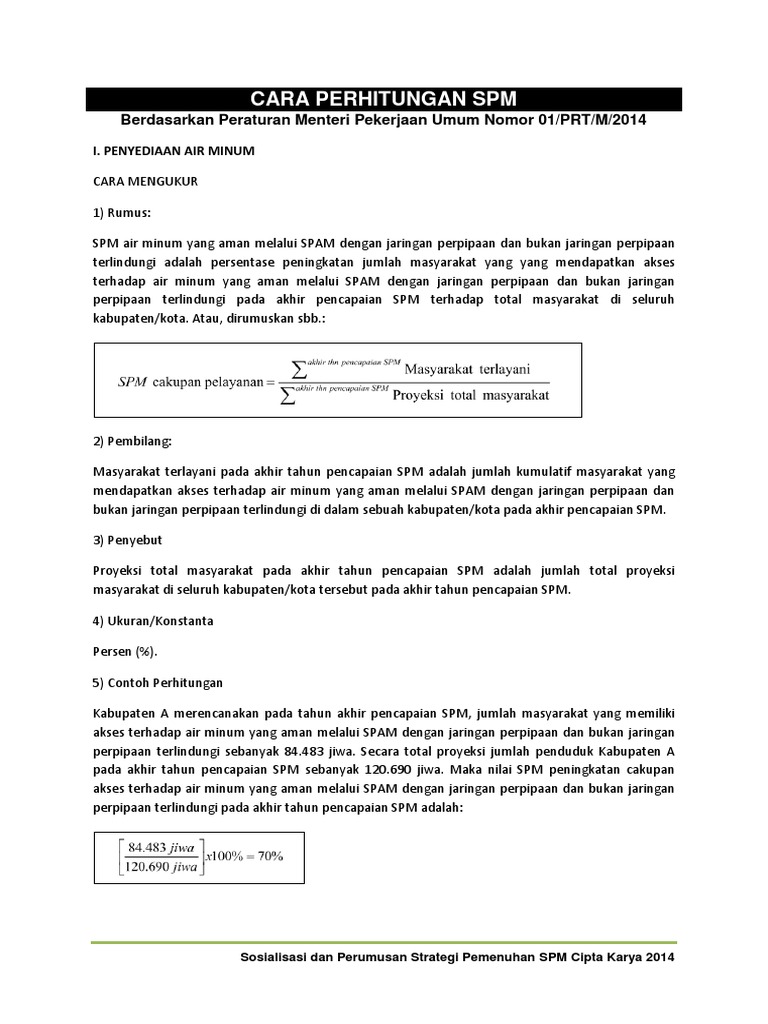FORM+SPM+DAN+CARA+PERHITUNGAN SPAM Dan Sanitasi | PDF