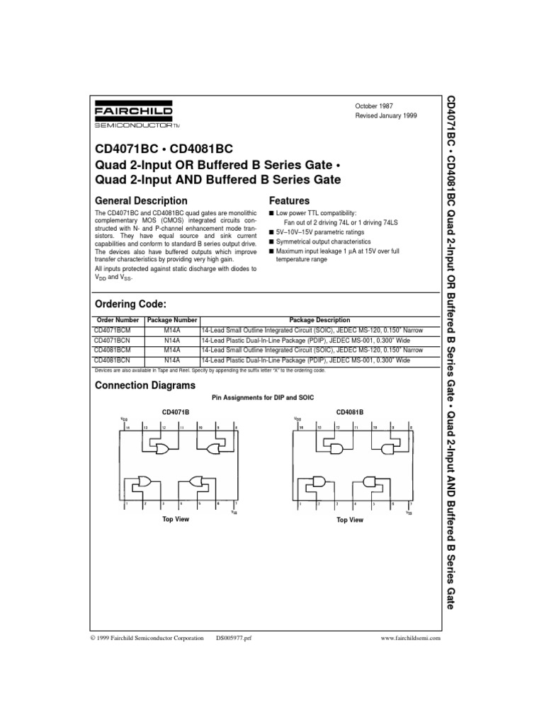 cd4081 PDF | PDF | Cmos | Electrical Components