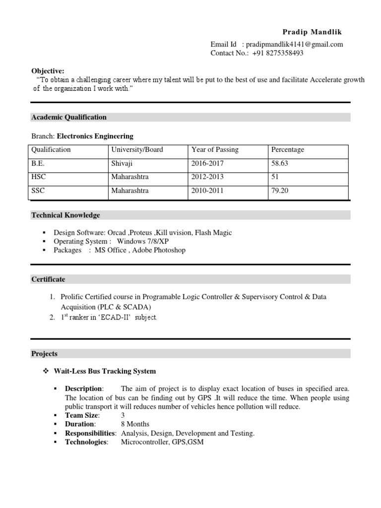 Resume Pradip | PDF | Programmable Logic Controller | Computing