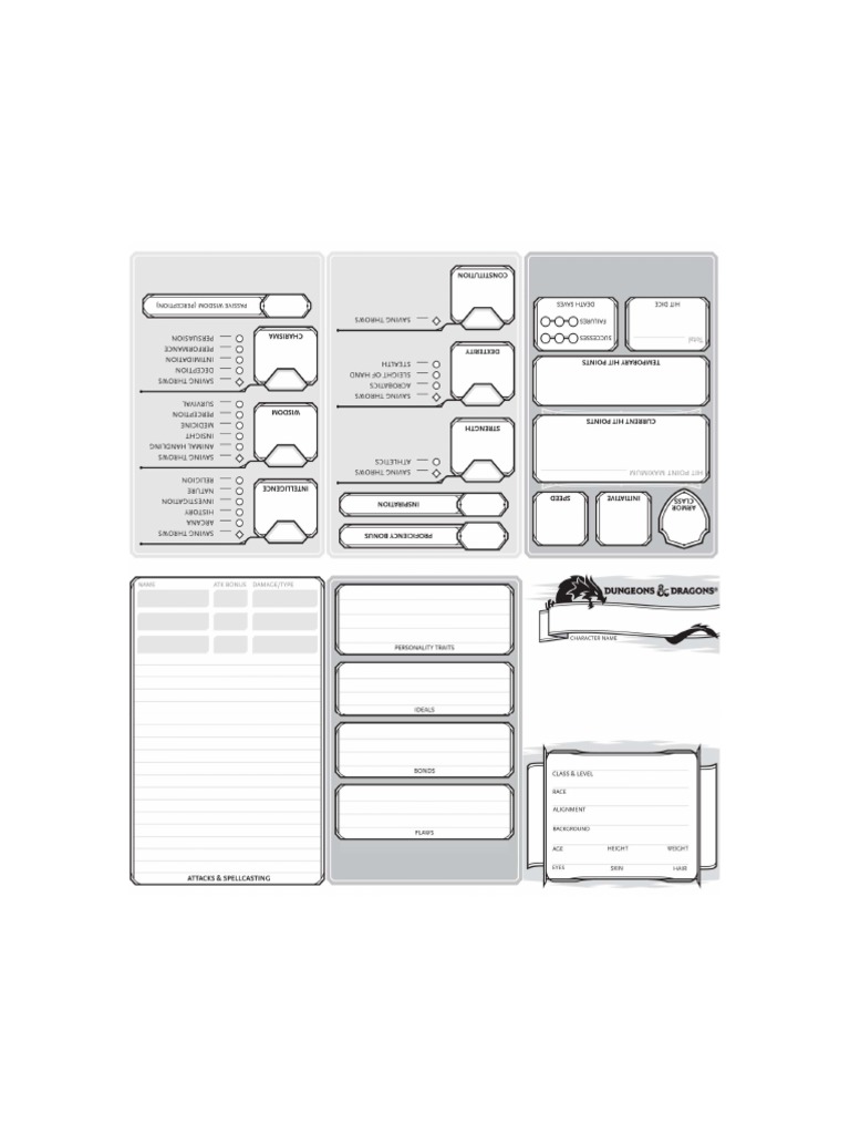 Trading Card Character Sheet 5e | PDF