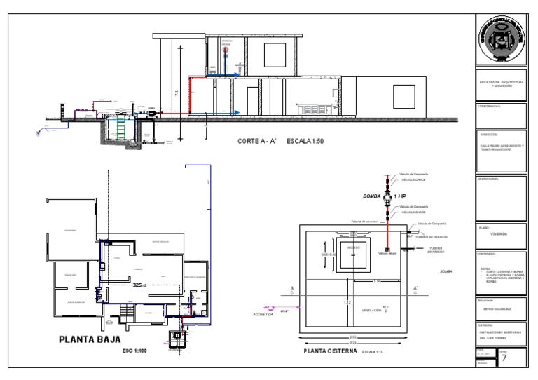 Bomba y Cisterna Corte | PDF | Plomería | Tecnologías de gas