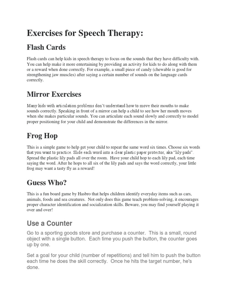 Exercises for Speech Therapy | Speech | Nature