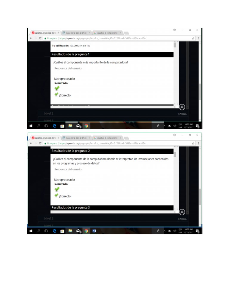 Examen Nivel 1 (Leccion 4) | PDF