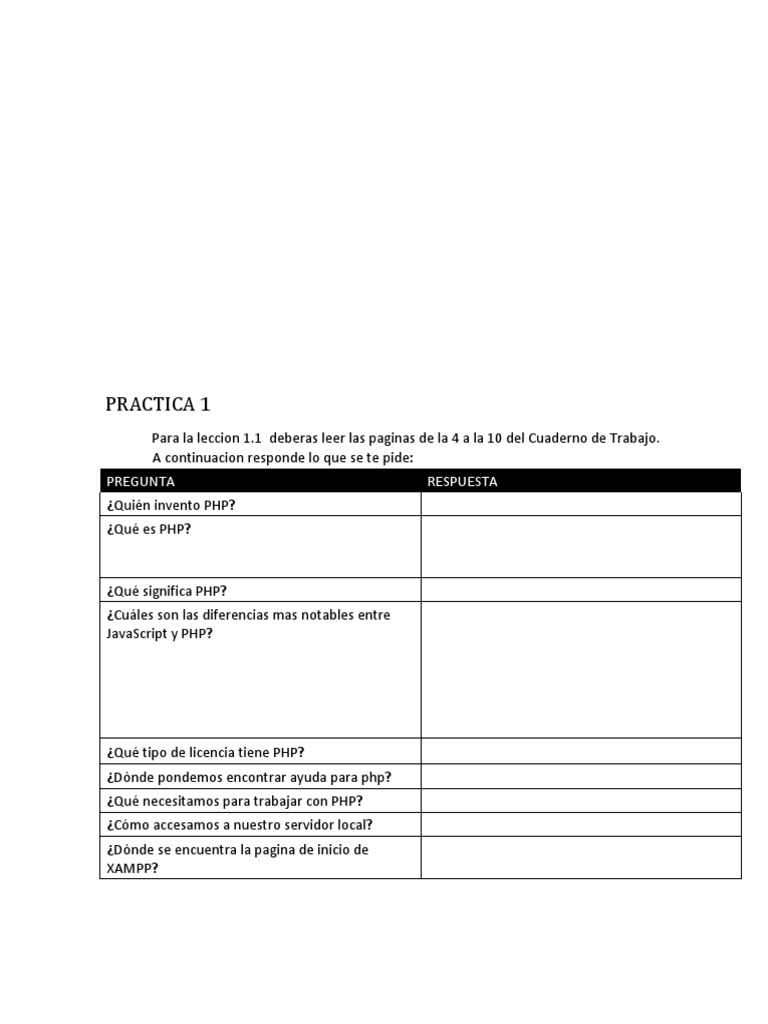 Practica PHP | PDF | Php | Servidor web