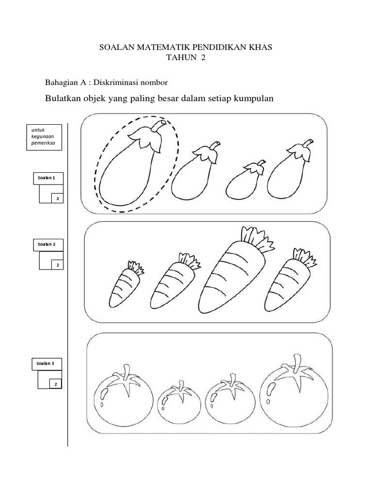 Soalan Matematik Pendidikan Khas Sem 2 | PDF