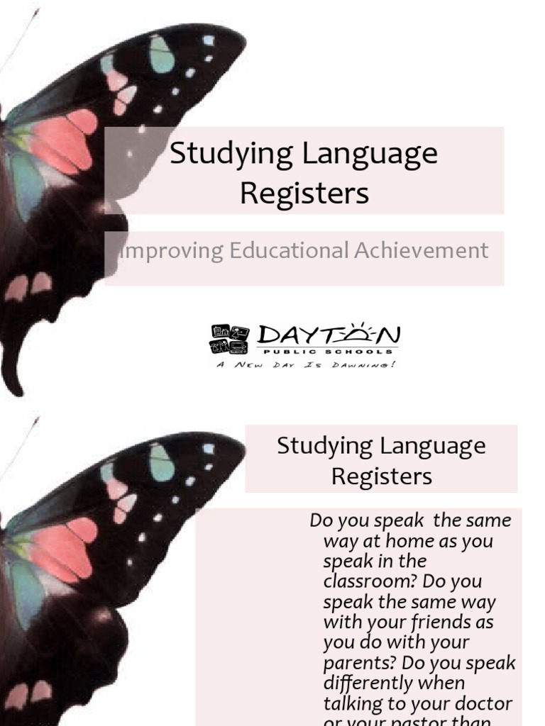 Registers of Language | PDF | Teachers | Conversation