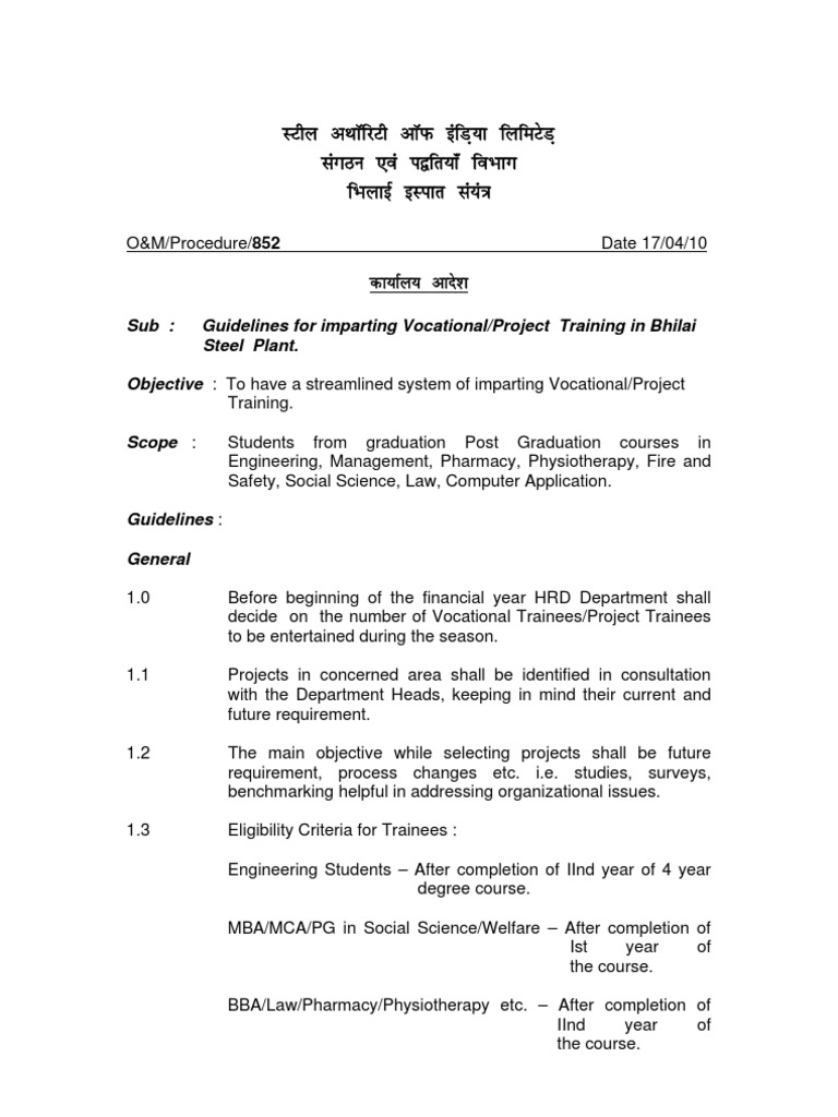 BSP Vocational Training Guidelines | PDF | Vocational Education ...