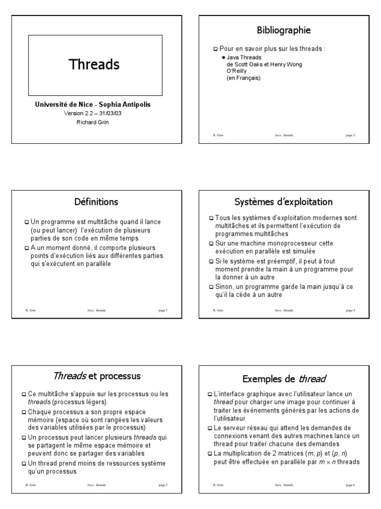 Les Threads en JAVA | Télécharger gratuitement PDF | Thread (informatique) | Java (Langage de ...