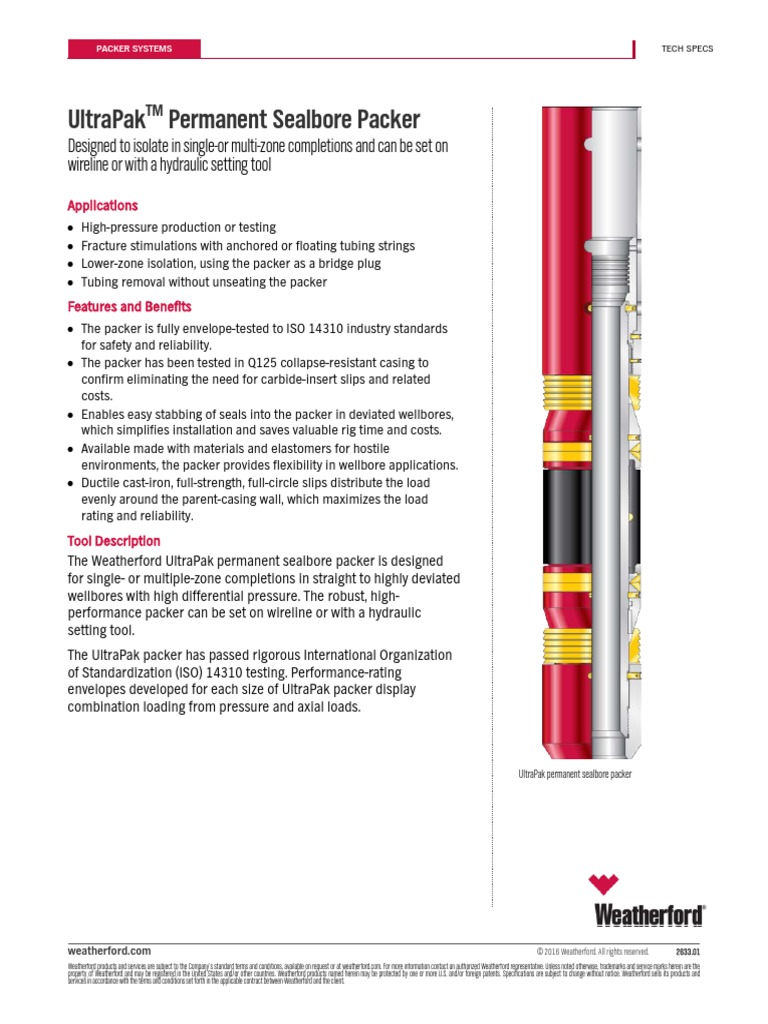 UltraPak Permanent Sealbore Packer | PDF | Engineering | Nature