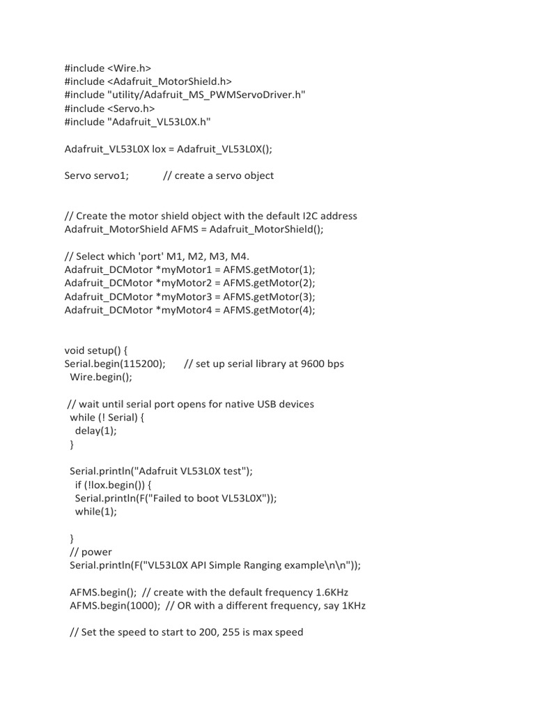 Arduino Code | PDF | Electronics | Manufactured Goods