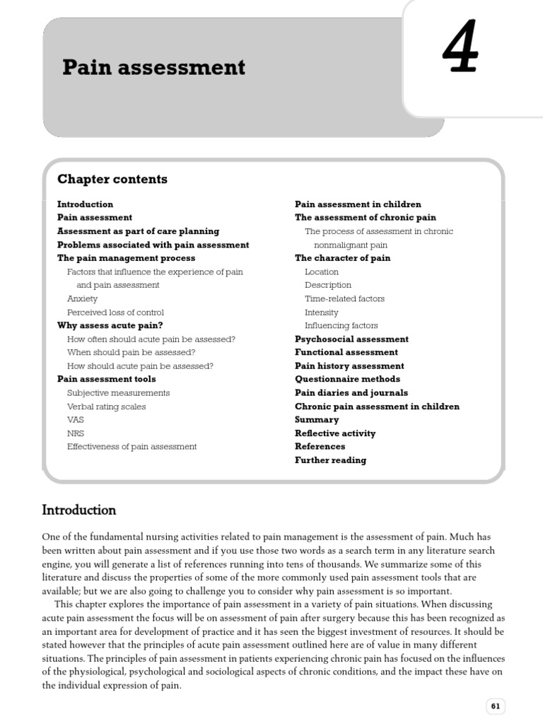 Assessing Pain: A Holistic Approach to Understanding Acute and Chronic ...