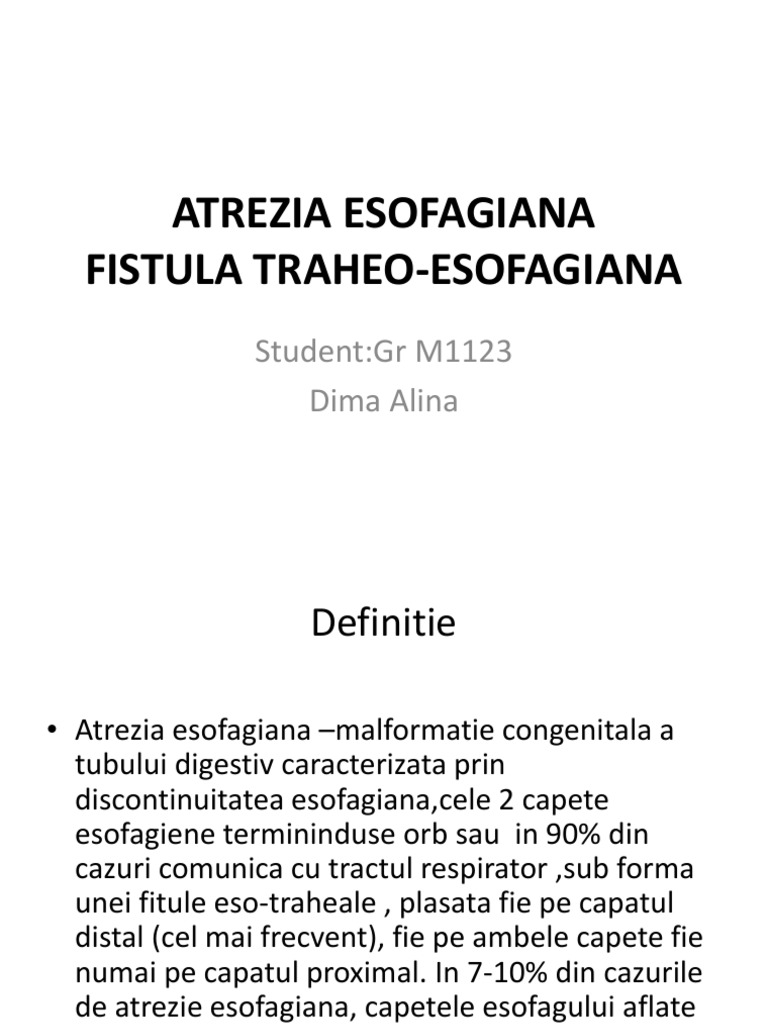 Atrezia Esofagiana | PDF
