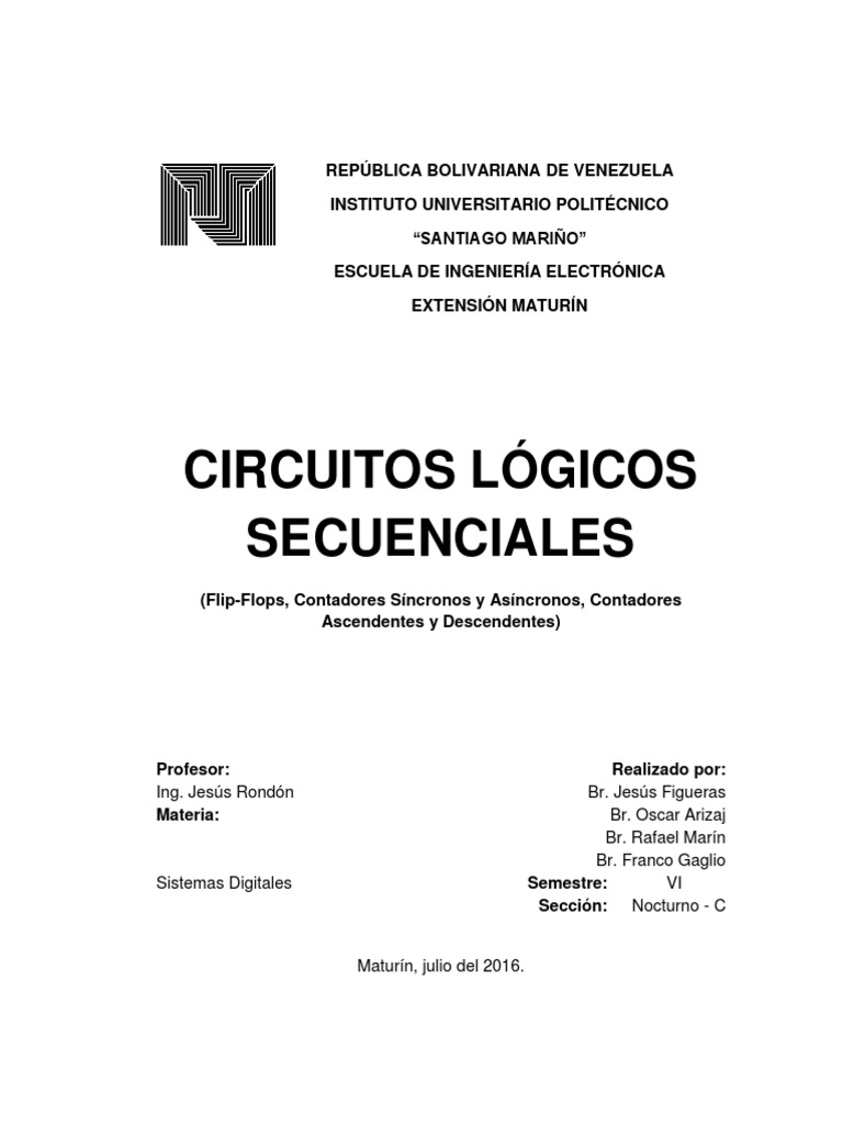 Circuitos Lógicos Secuenciales | PDF | Puerta lógica | Diseño electronico