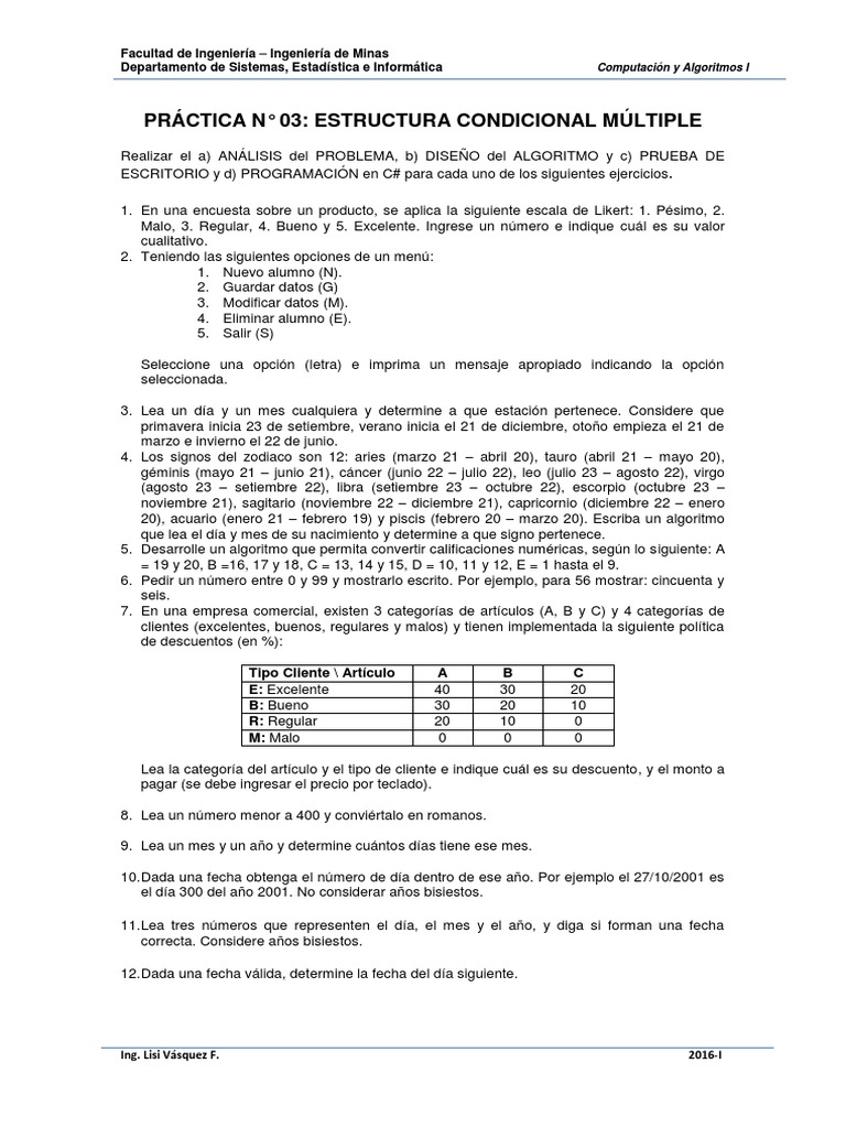 Práctica de Estructura Condicional Múltiple | PDF | Zodíaco | Informática y tecnología de la ...