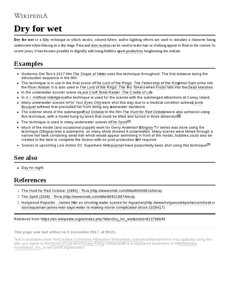 Dry For Wet: Examples | PDF | Leisure