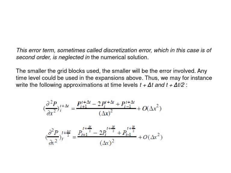 This Error Term, Sometimes Called Discretization Error, Which in This ...