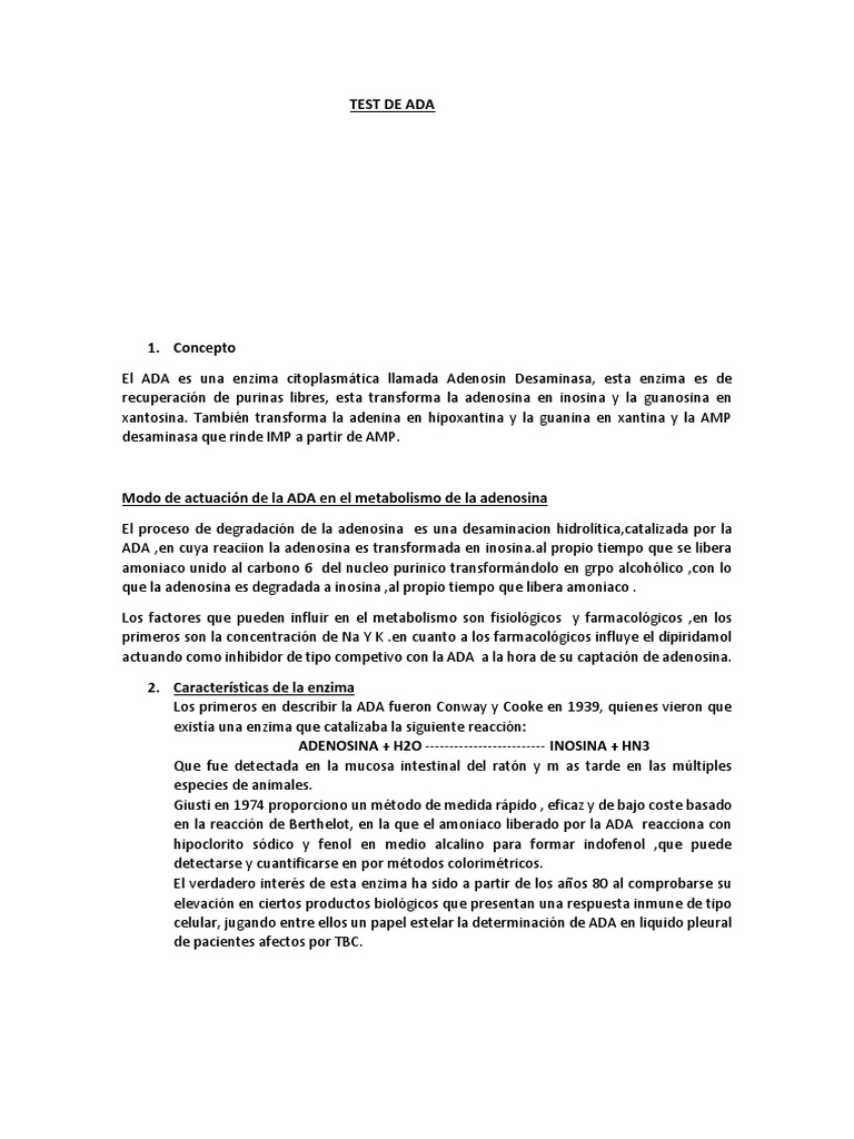 Test De Ada Pdf Tuberculosis Sistema Inmune