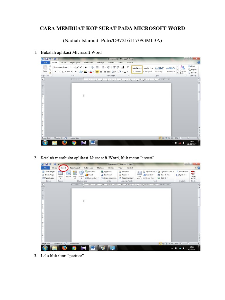 Tutorial Membuat Kop Surat Ms Word | PDF