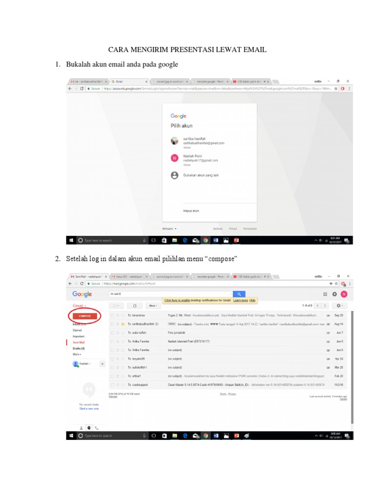 Tutorial Mengirim Presentasi Lewat Email | PDF