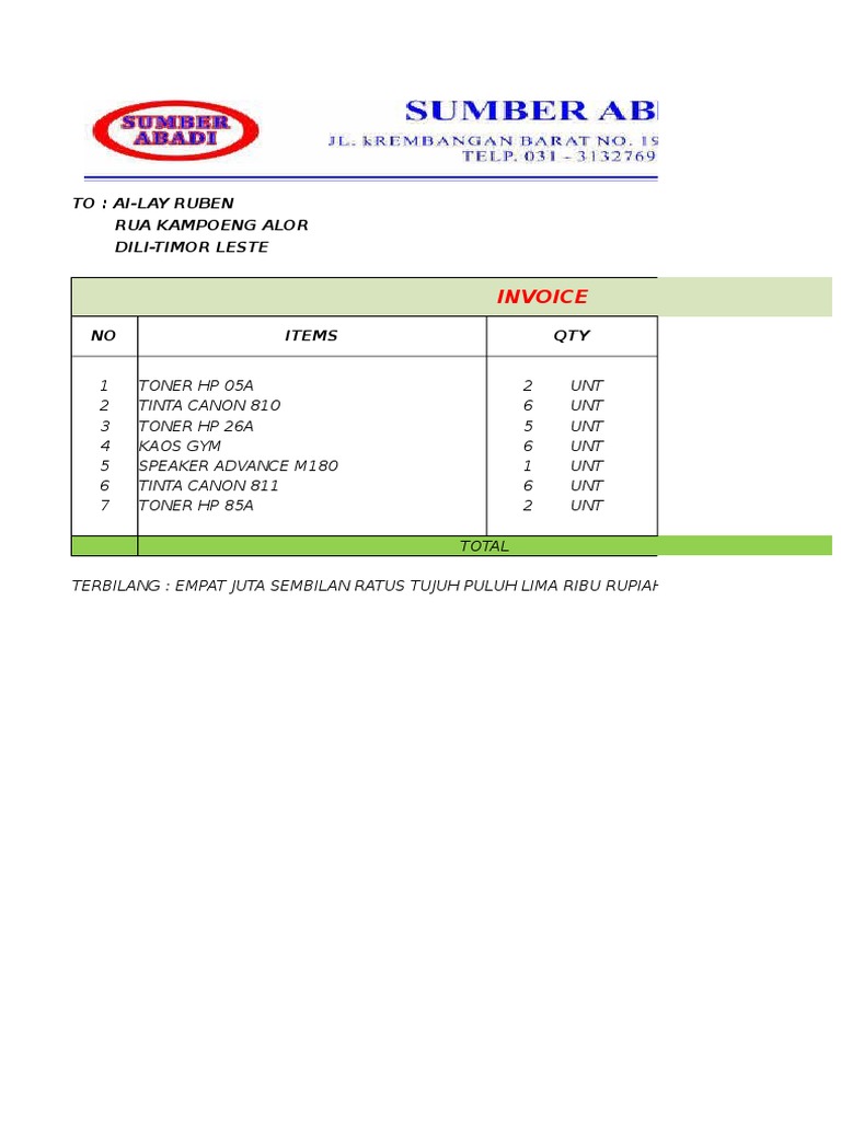 Invoice for Office Supplies | PDF