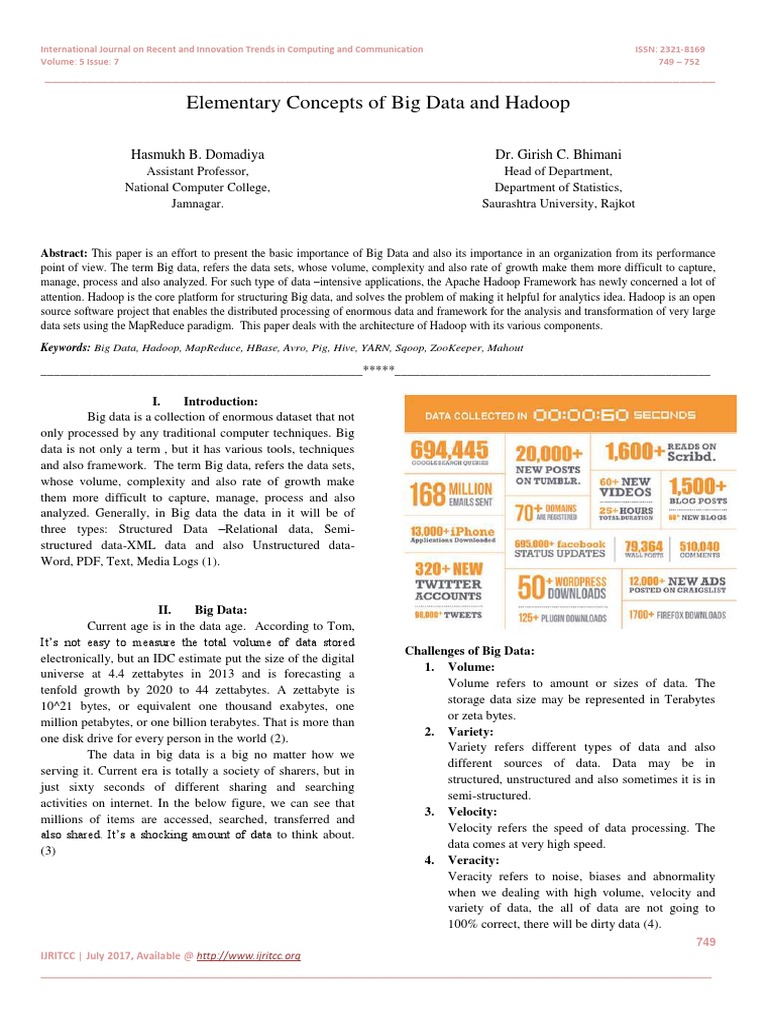 Elementary Concepts of Big Data and Hadoop | PDF | Apache Hadoop | Big Data