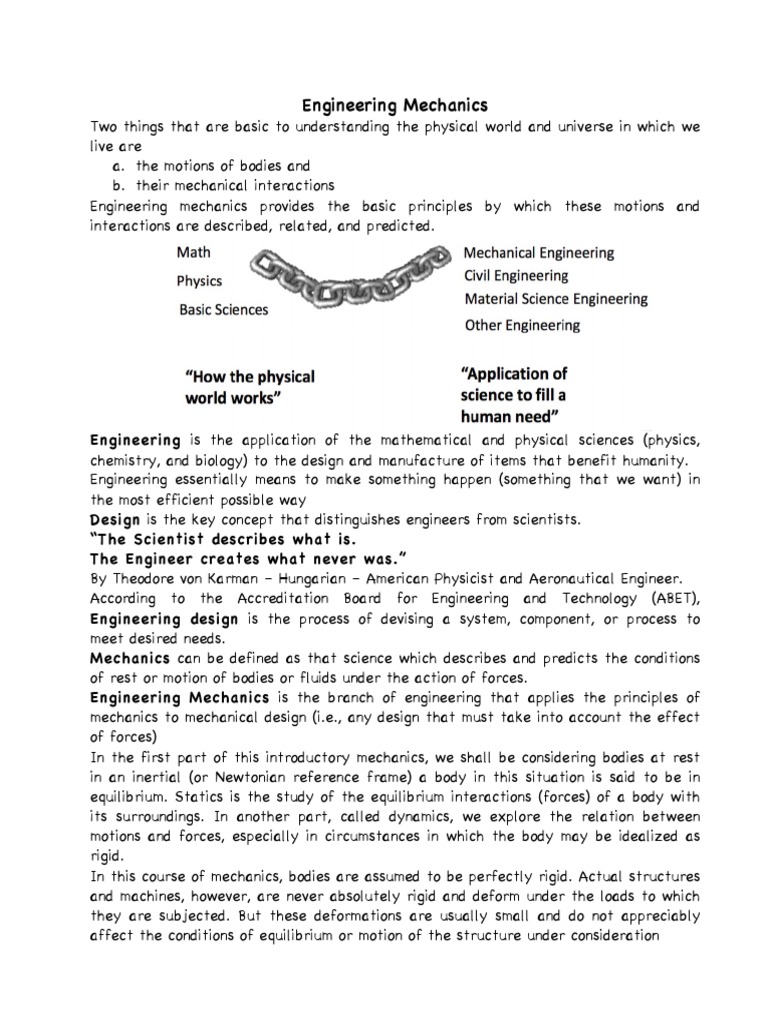 An Introduction to Engineering Mechanics: Fundamental Concepts and Principles of Statics and ...