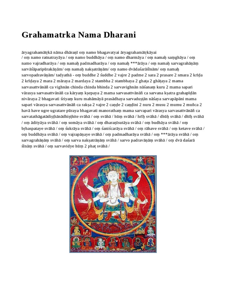 Grahamatrka Nama Dharani Text | PDF