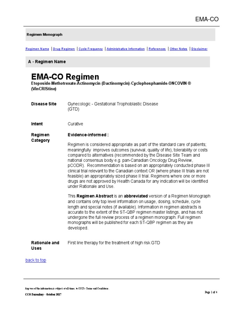 Ema-Co Gy GTD | PDF | Clinical Trial | Chemotherapy