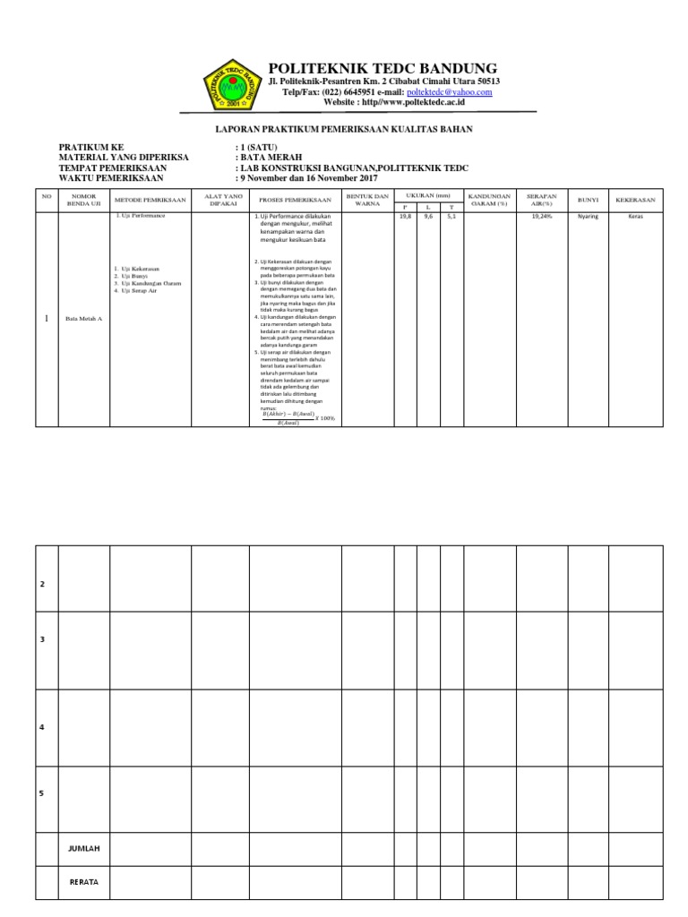 Politeknik Tedc Bandung | PDF