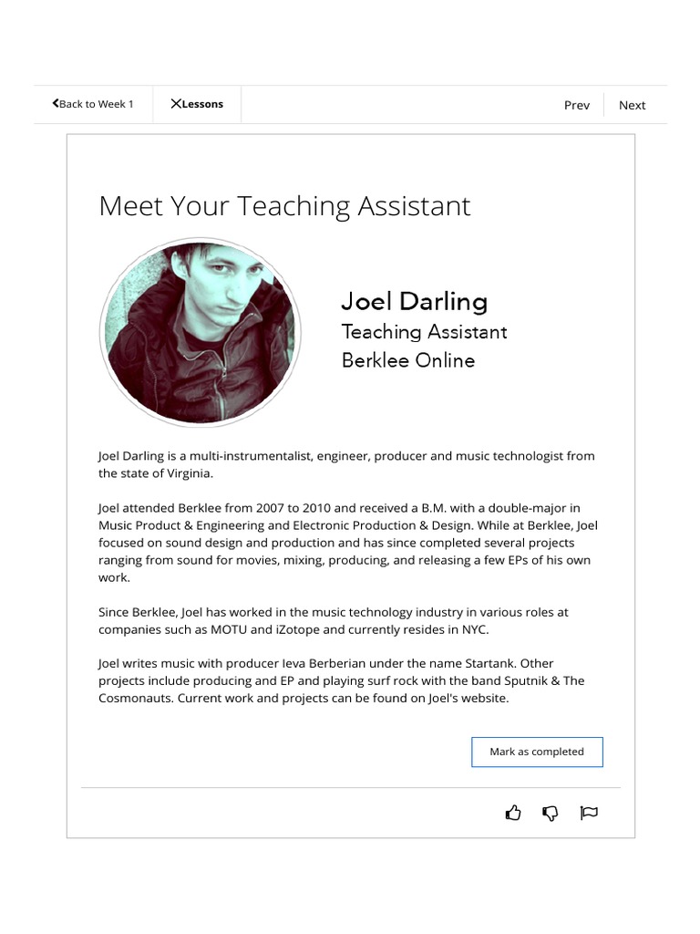 Meet Your Teaching Assistant | PDF