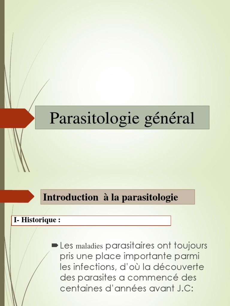 Introduction à la parasitologie générale | PDF | Parasitisme ...