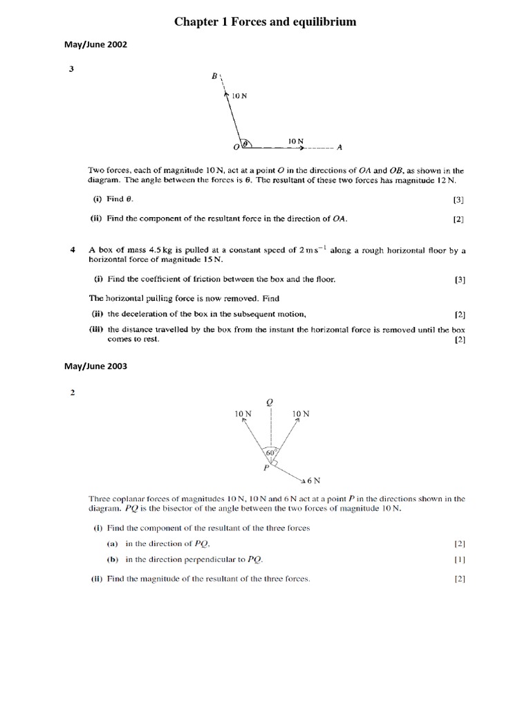 Chapter 1 Forces and Equilibrium | PDF