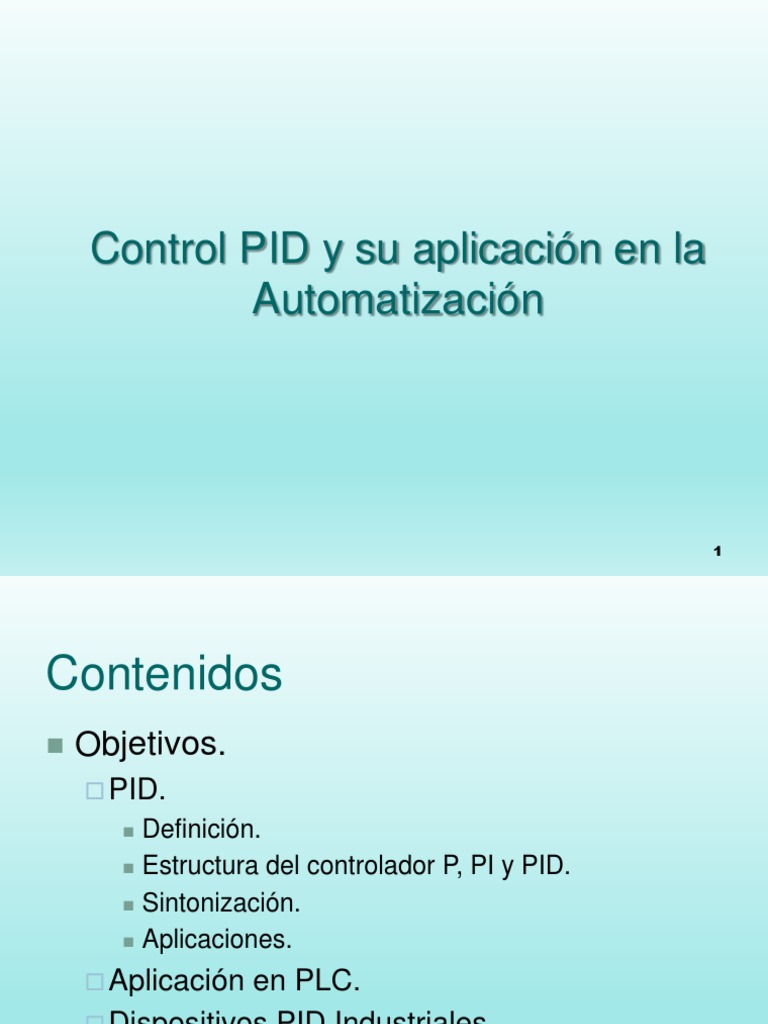 Control Pid y Su Aplicacion Automatizacion | PDF | Controlador lógico programable | Matemáticas ...