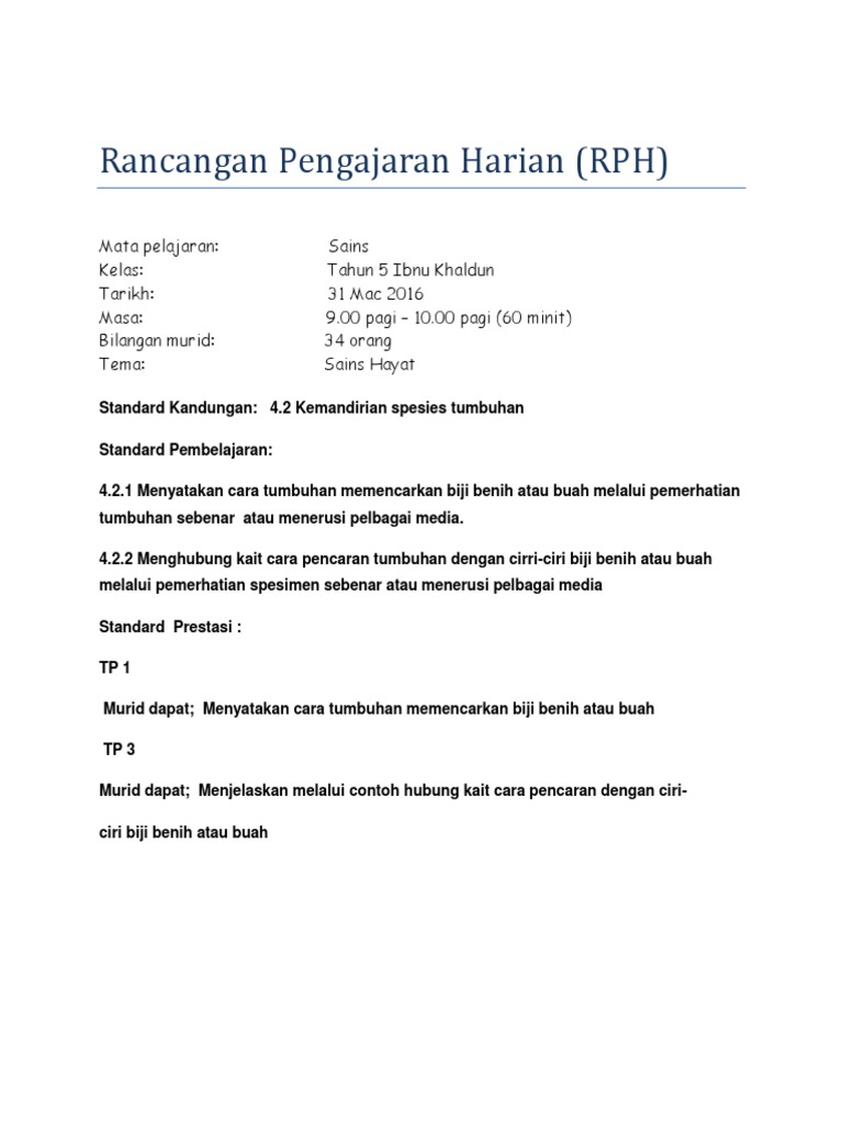 RPH Draf Buah Kelapa | PDF