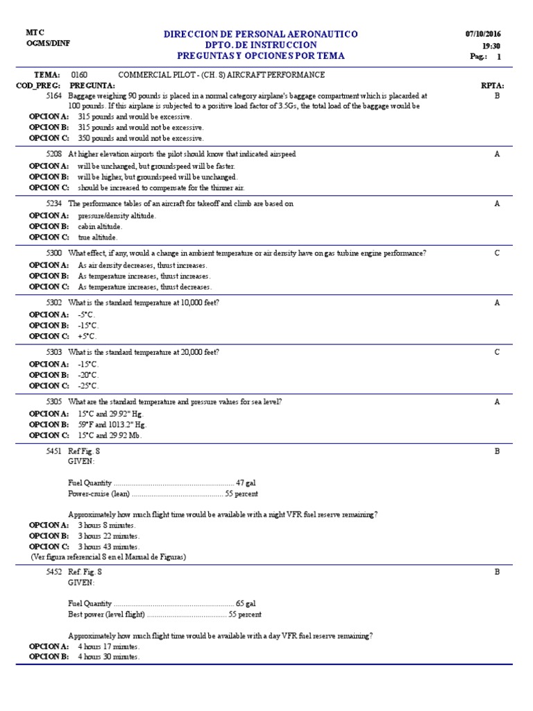 Commercial Pilot - (Ch. 8) Aircraft Performance | PDF | Aeronautics ...