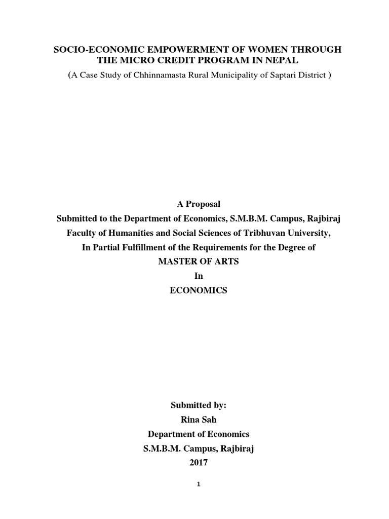 Socio-Economic Empowerment of Women Through The Micro Credit Program in ...