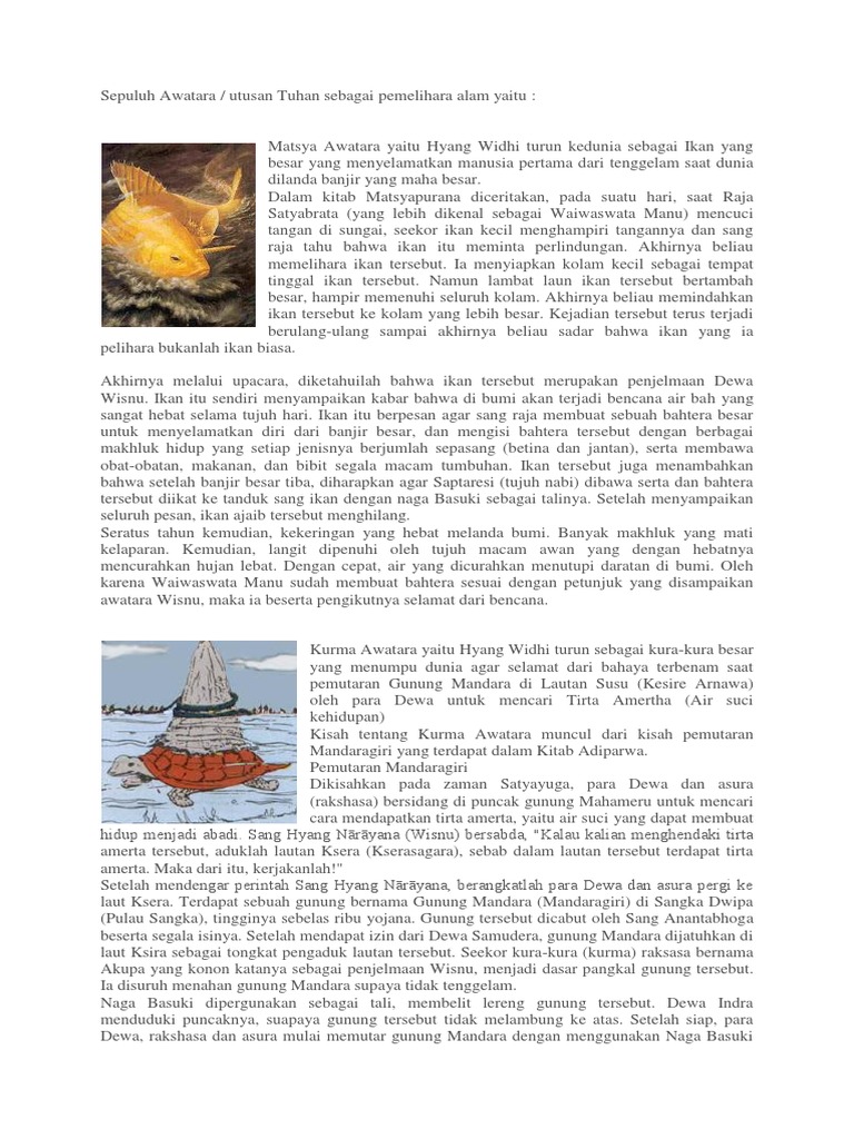 Sepuluh Awatara | PDF | Agama & Spiritualitas | Dewasa Muda