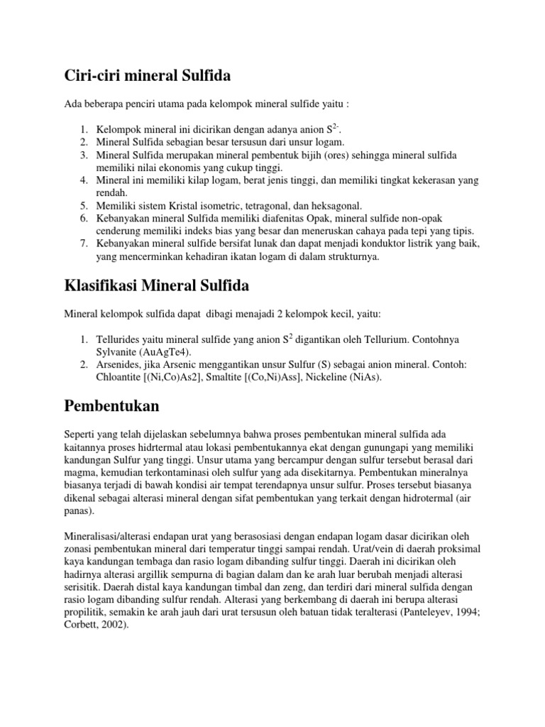 Mineral Sulfida | PDF