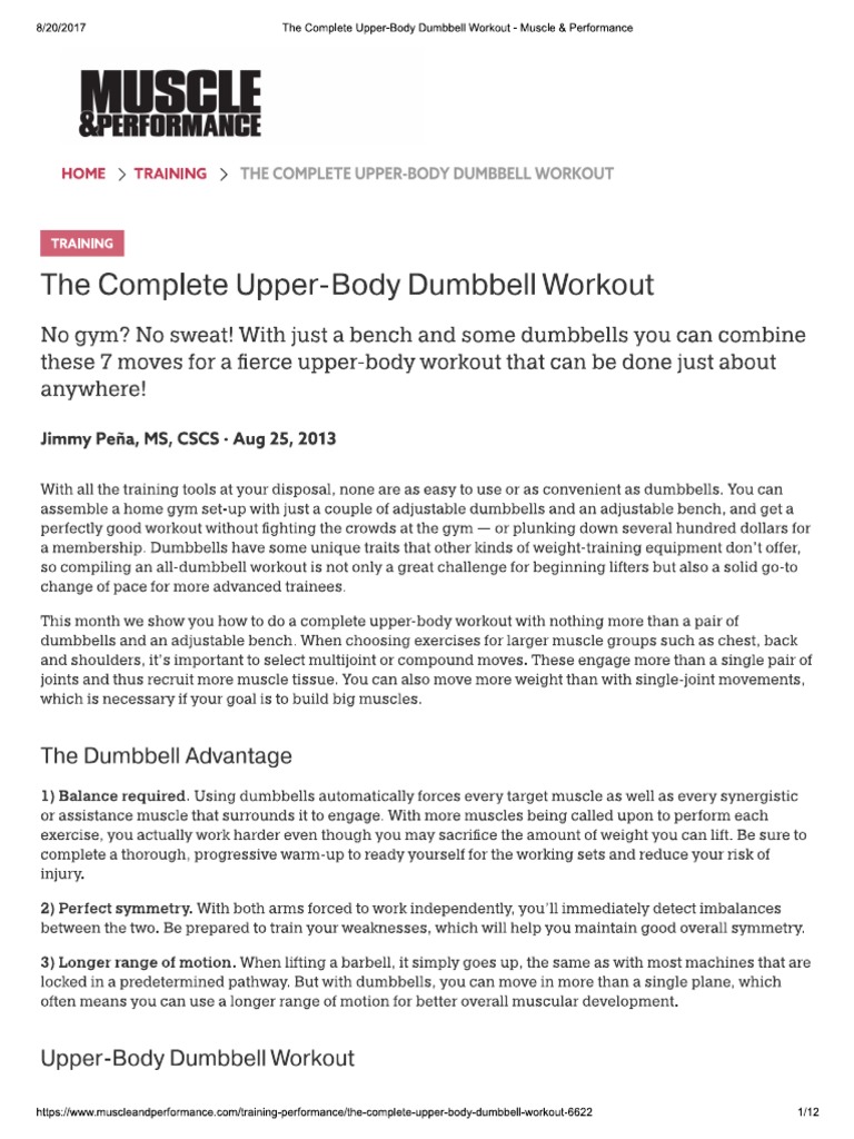 Upper Body Workout PDF | PDF
