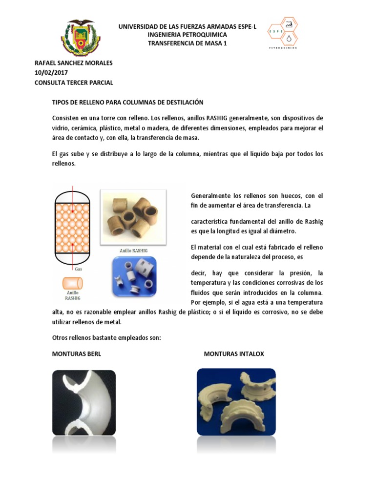 Tipos de Rellenos | PDF | Líquidos | El plastico