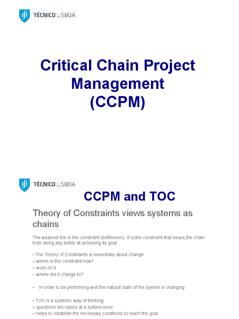 Ccpm Critical Chain Project Management Theory Of Constraints Pdf Production And