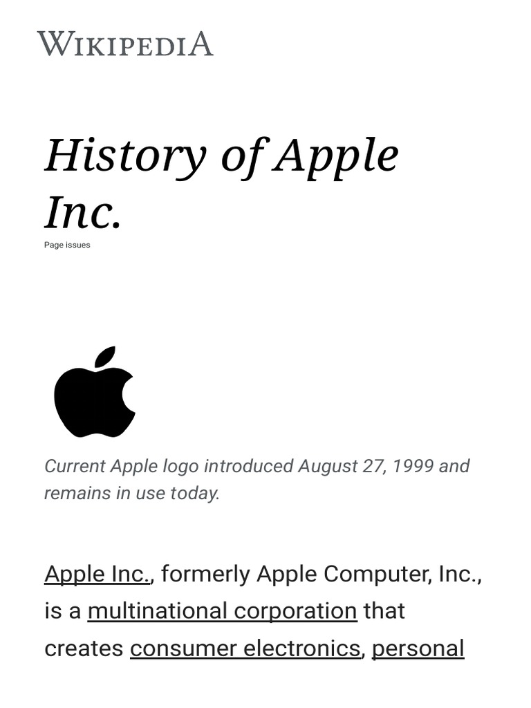 History of Apple Inc. | PDF | Macintosh | I Cloud