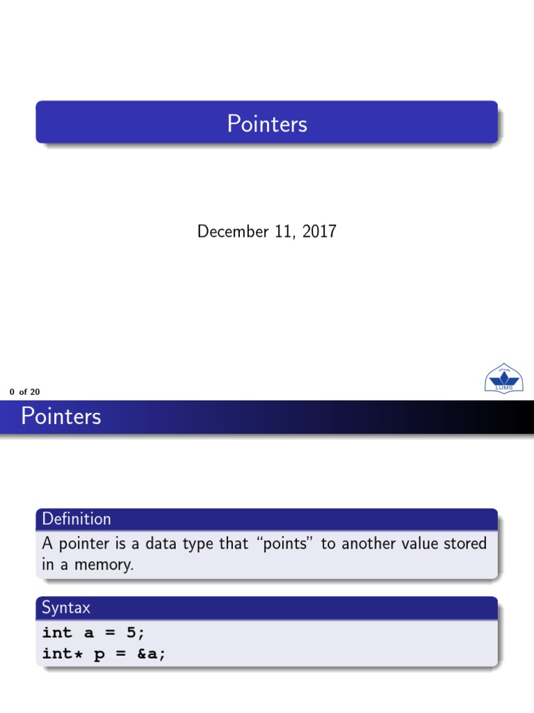 07 Pointers | PDF | Pointer (Computer Programming) | Array Data Structure