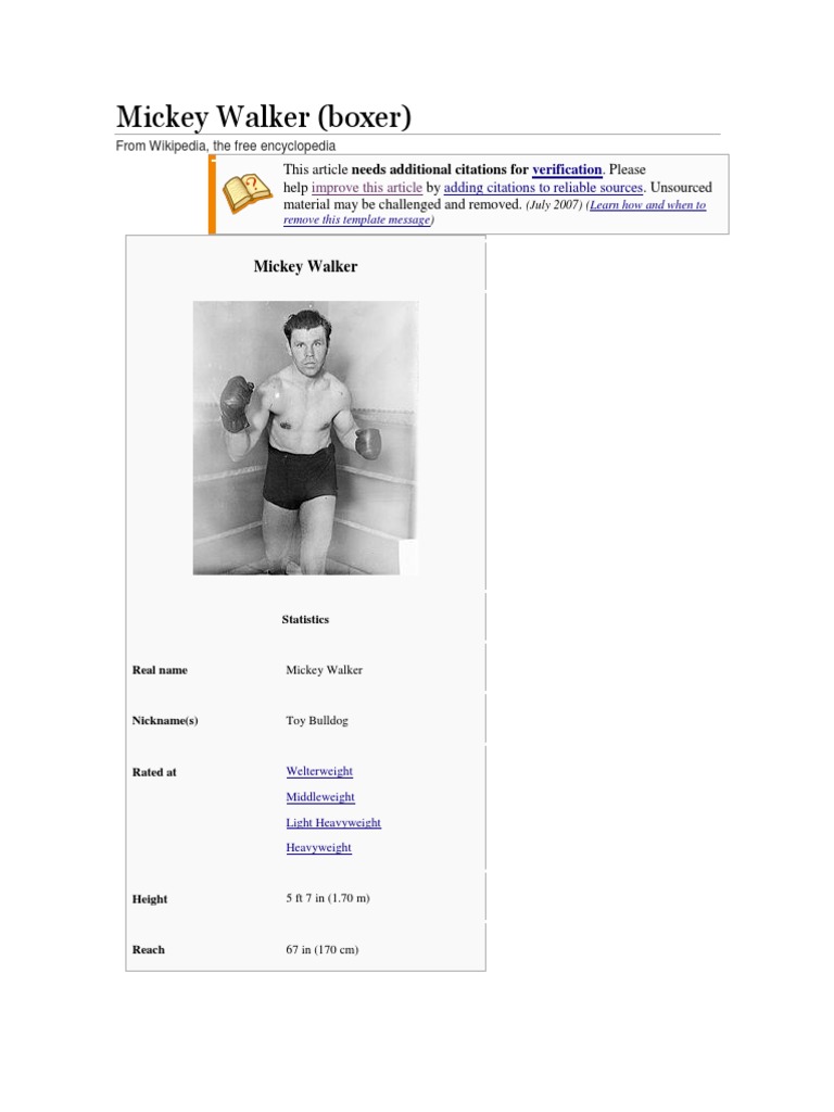 28 Mickey Walker | PDF | Combat Sports | Boxers